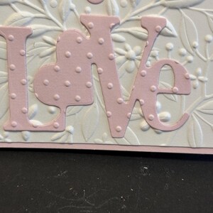 Handmade Embossed Valentine's Day Card: Pink Floral Heart - Etsy