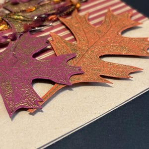 Handmade, Fall Greeting Card, Gold Embossed Autumn Leaves, Kraft Card ...