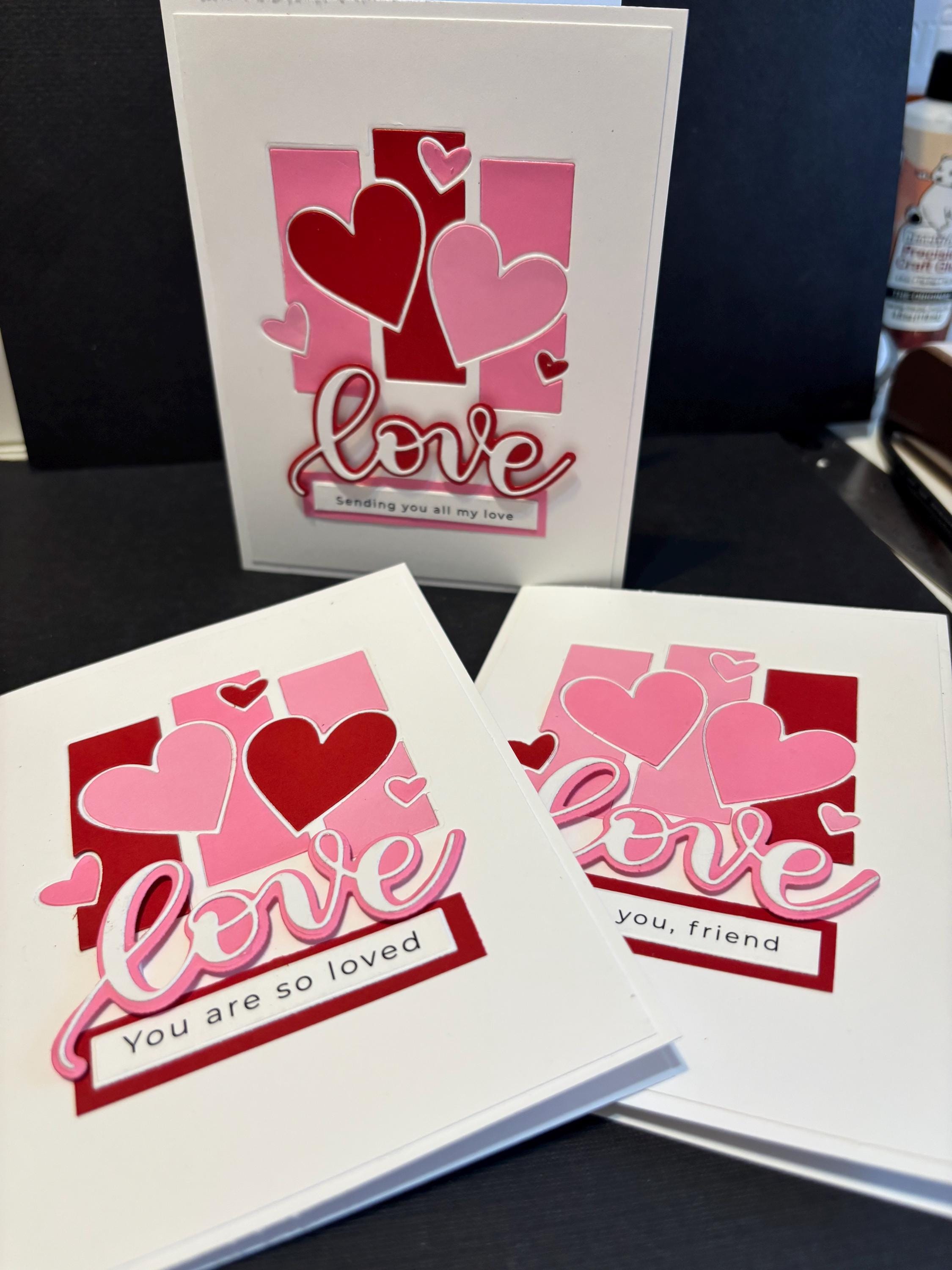 Handmade Valentine Cards: Love and Hearts Card - Etsy