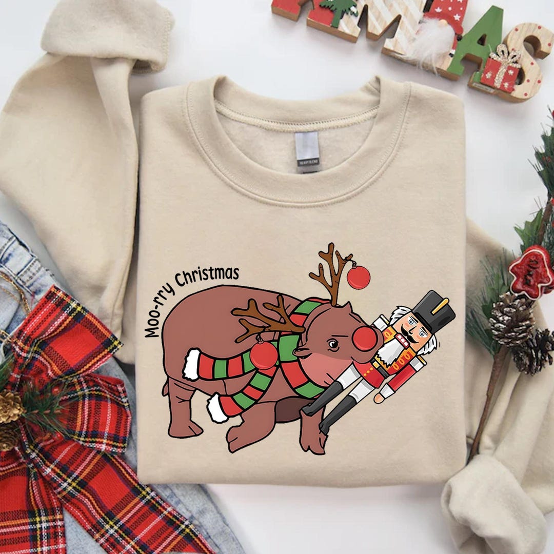 Comfort Colors Christmas Moo Deng Sweatshirt, Baby Pygmy Hippo Tee ...