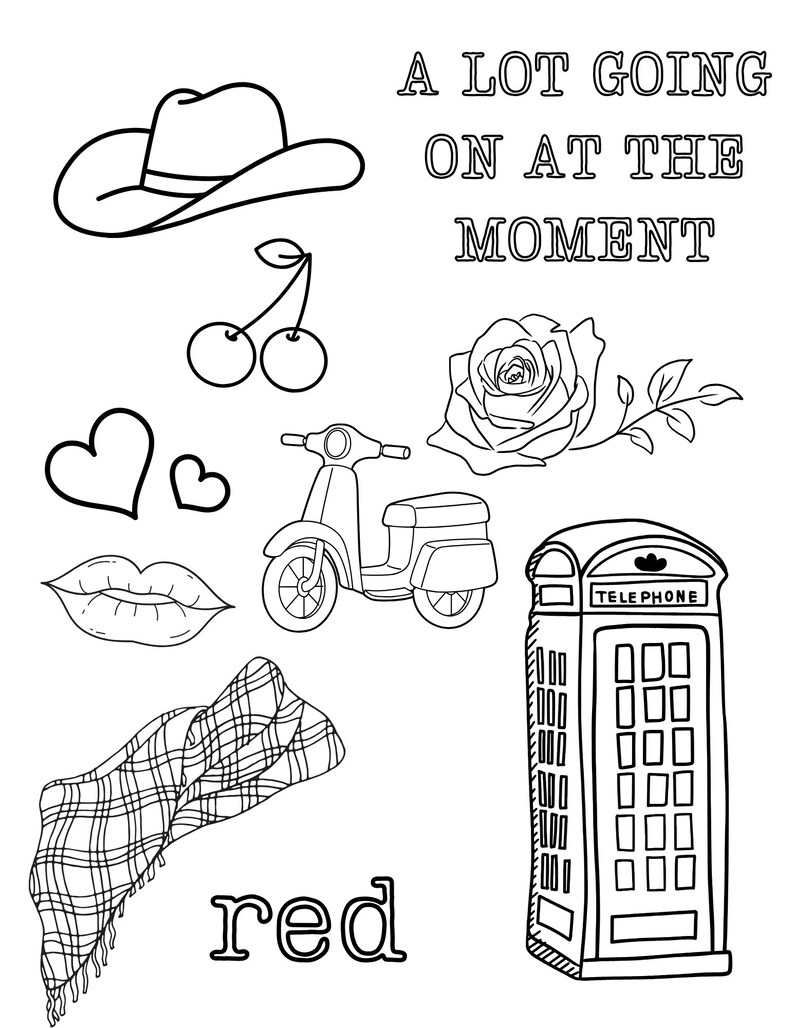 Taylor Swift Eras Coloring Pages - Etsy