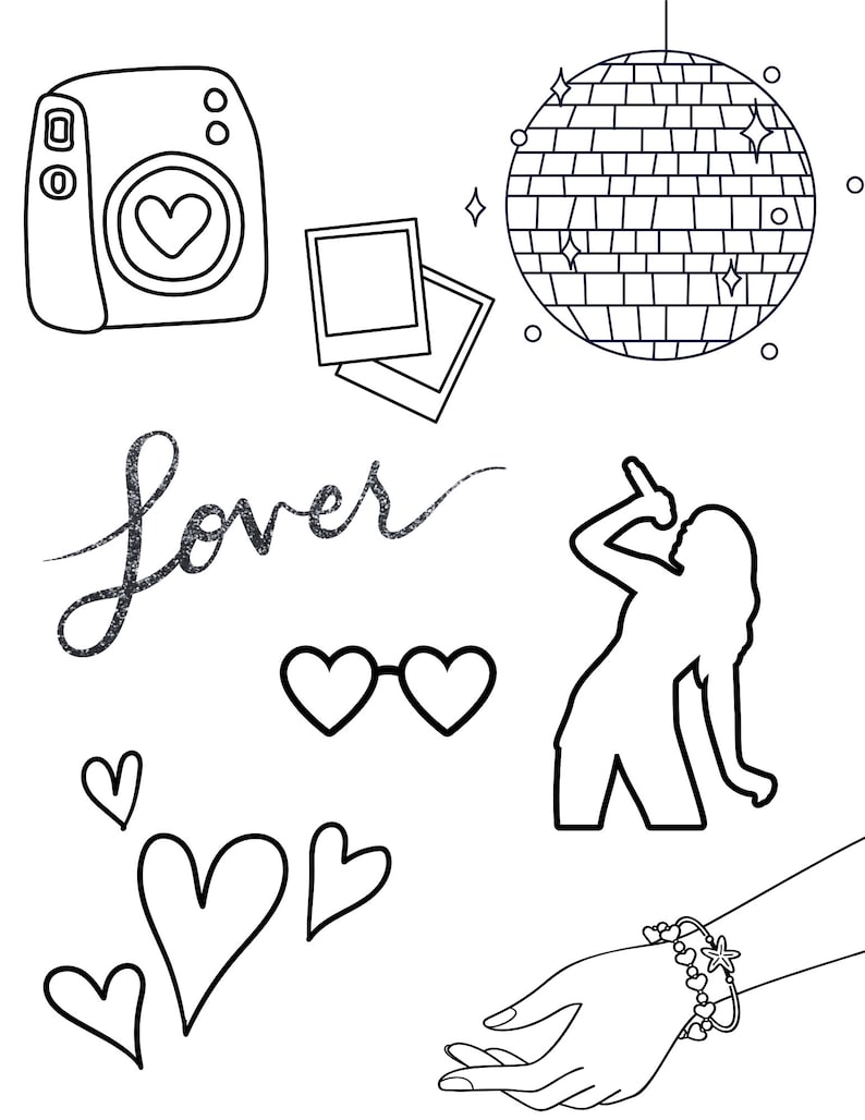 Taylor Swift Eras Coloring Pages - Etsy
