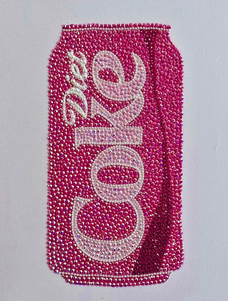 Premade Pink Diet Coke Rhinestone Hanging Art, Rhinestone Coke Canvas ...