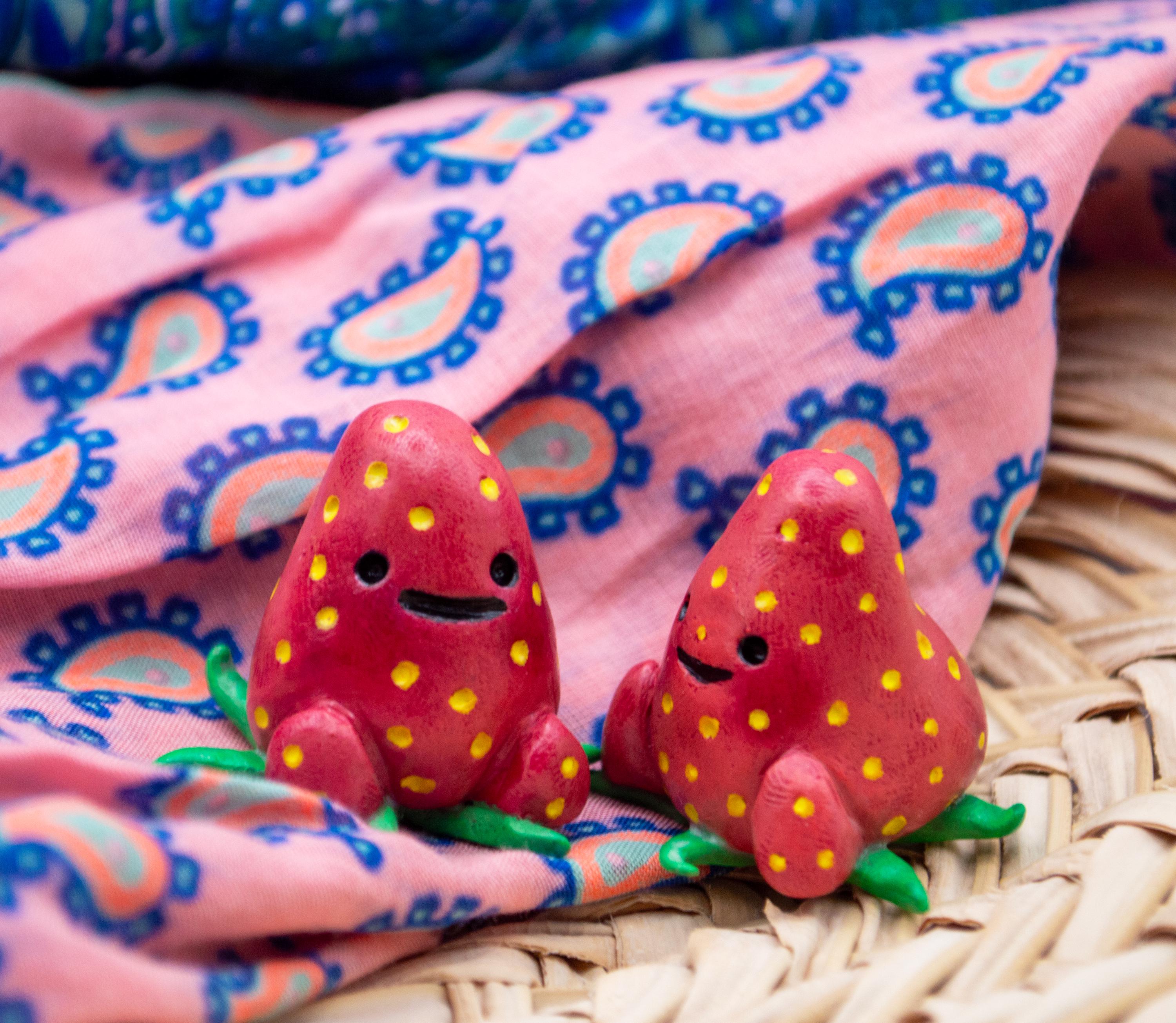 Strawberry Desk Buddy, Cute Butt Figurine, Silly Fruit Bum, Funny ...