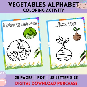 Vegetables Coloring Activity Vegetables Alphabet Coloring Vegetables ...