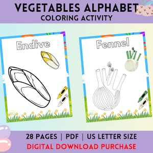 Vegetables Coloring Activity Vegetables Alphabet Coloring Vegetables ...