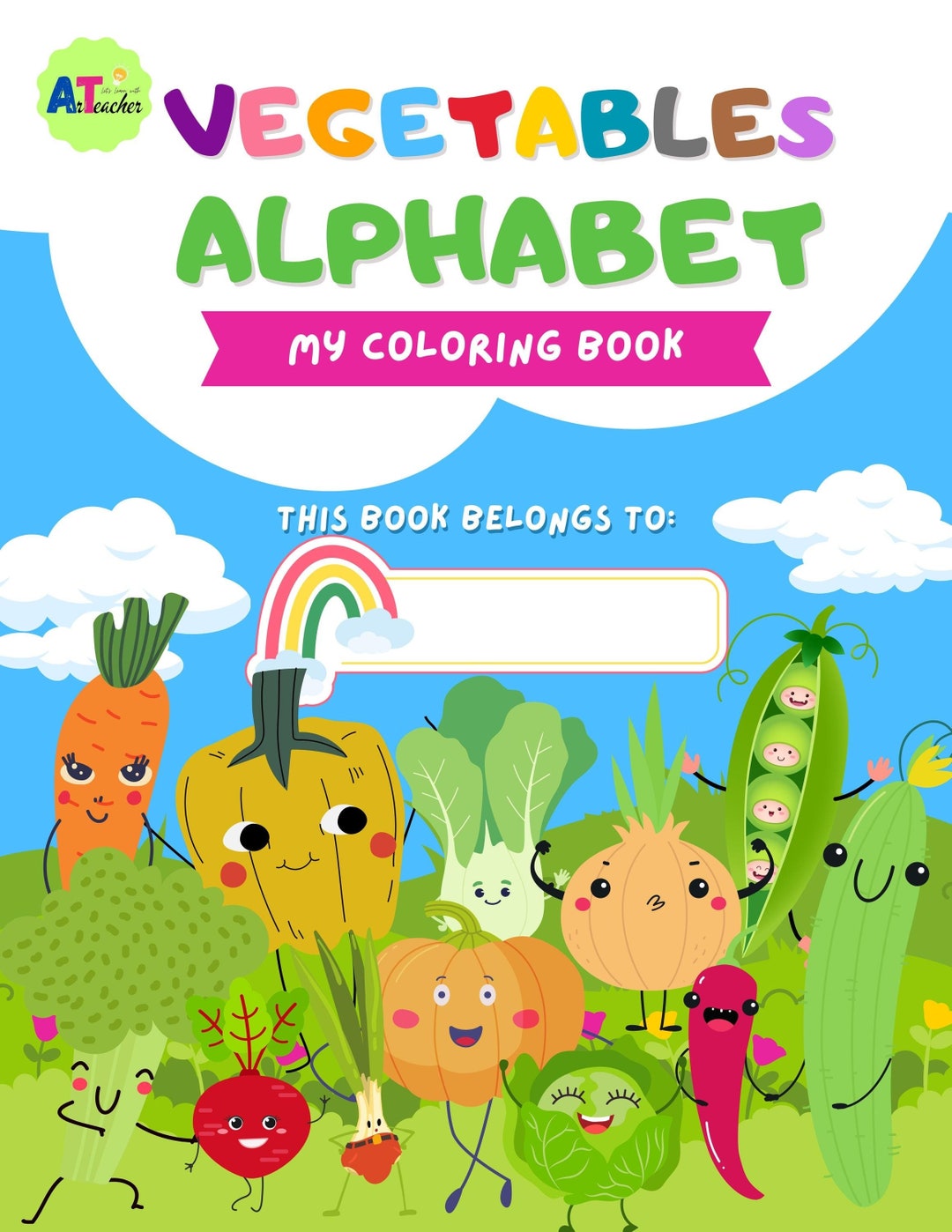 Vegetables Coloring Activity | Vegetables Alphabet Coloring ...