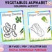 Vegetables Coloring Activity | Vegetables Alphabet Coloring ...