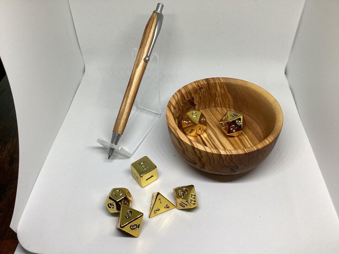 Olivewood Dice Tray and Pencil Personal Set - Etsy