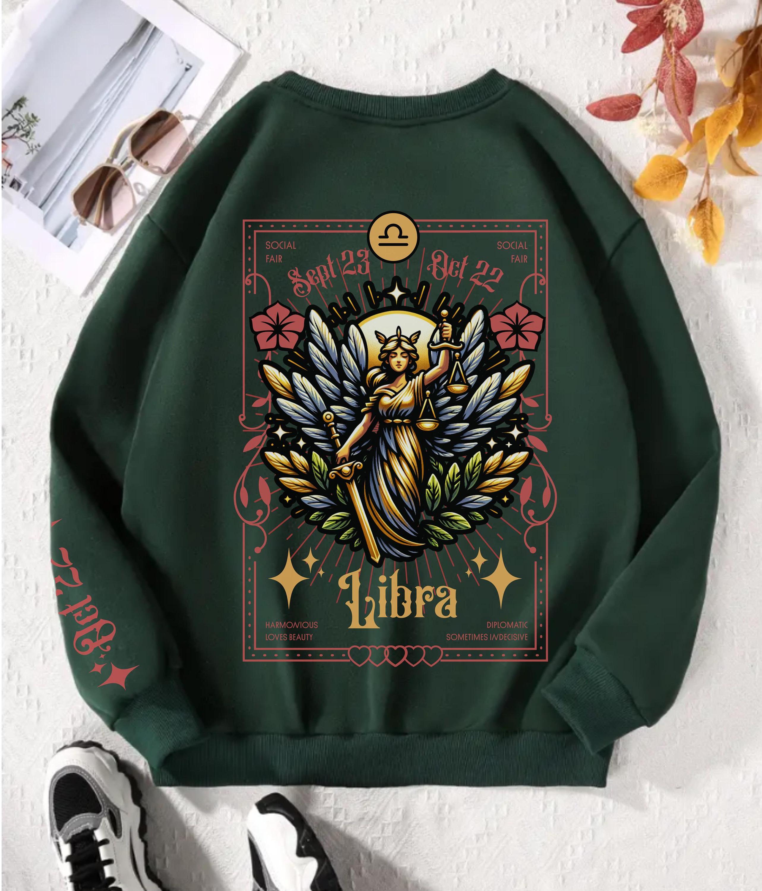 Custom Libra Fairy Crewneck Sweatshirt, Zodiac Libra Gift, Oversized ...