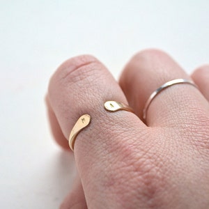 Custom Initial Ring - Gold Initial Ring, Double Initial Ring, Two ...