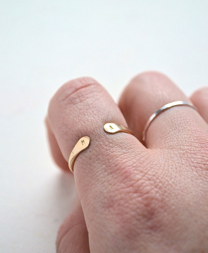 Custom Initial Ring Gold Initial Ring Double Initial Ring - Etsy