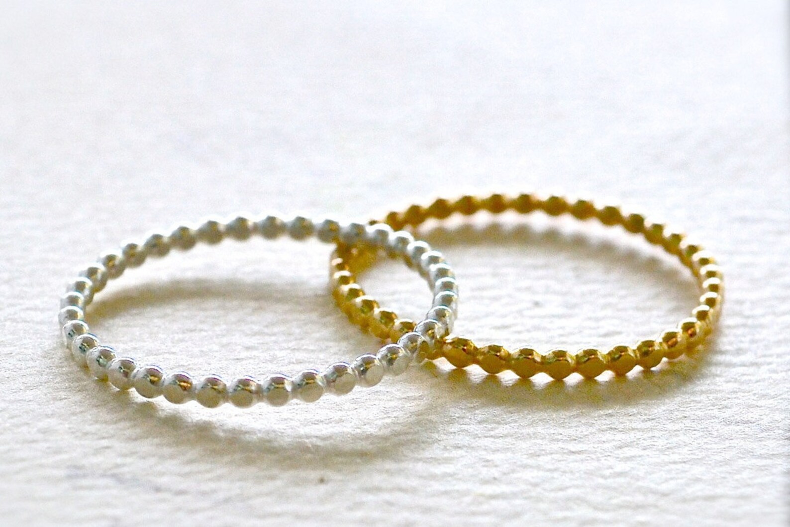 Droplets Ring - Gold Hammered Dot Ring, Silver Dot Ring, Stacking Ring ...
