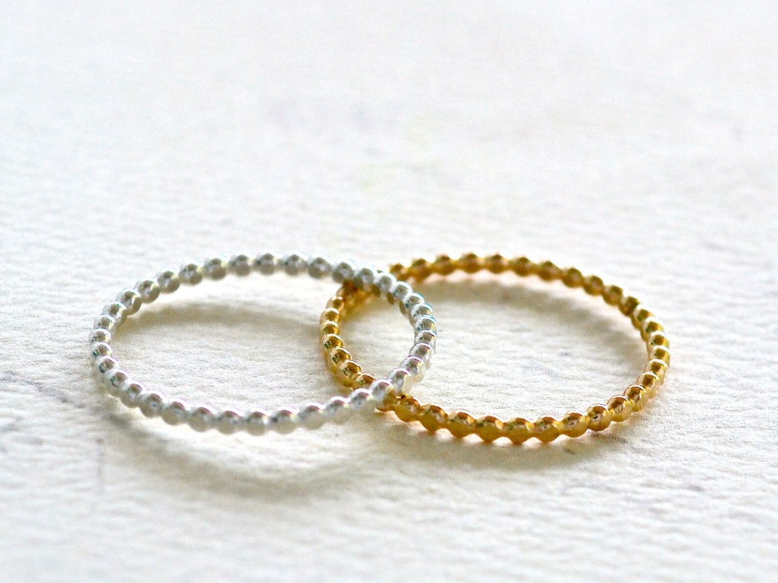 Droplets Ring - Gold Hammered Dot Ring, Silver Dot Ring, Stacking Ring ...