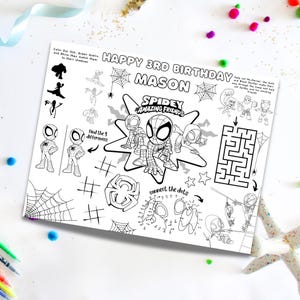 Spidey and His Amazing Friends Birthday Coloring Page, Spidey and His ...