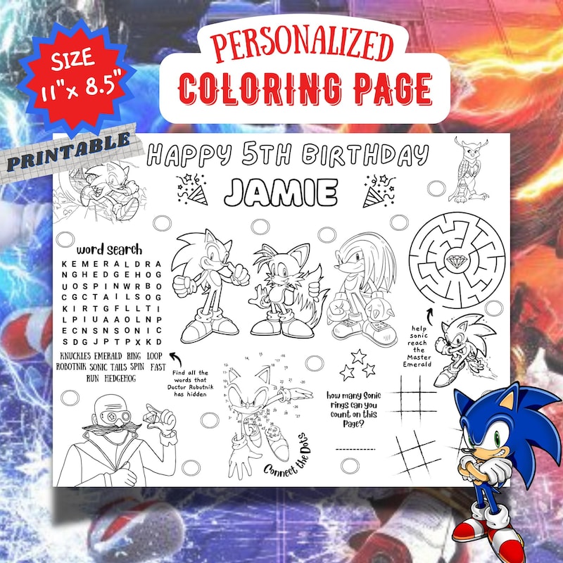 Sonic the Hedgehog Birthday Favors - Etsy