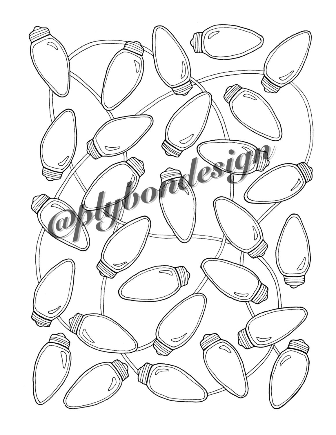 Christmas Lights Coloring Page