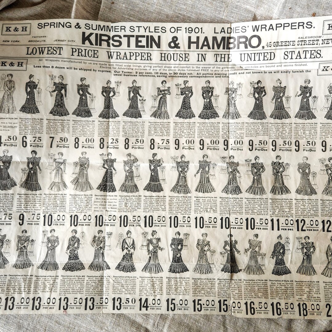 1901 Fashion Poster, 42 Wrappers, Antique Dresses, Advertisement ...