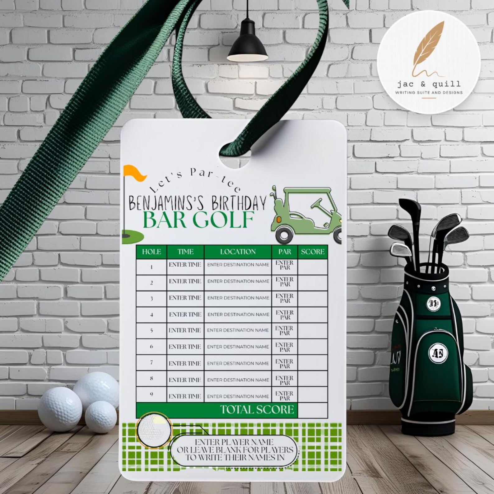 Bar Golf Scorecard | Editable Canva Template | Bar Golf | Bachelor ...