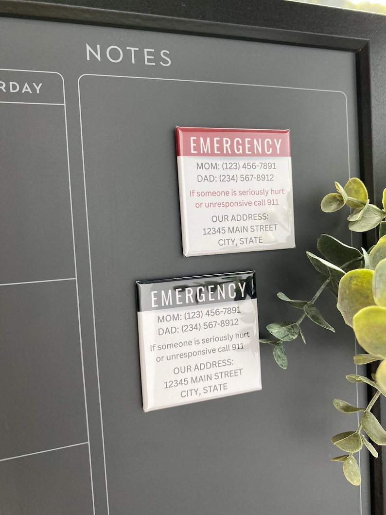 Emergency Contact Magnet - Etsy