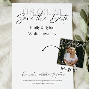Save the Date Magnet Photo for Wedding Invitations Custom Personalized ...