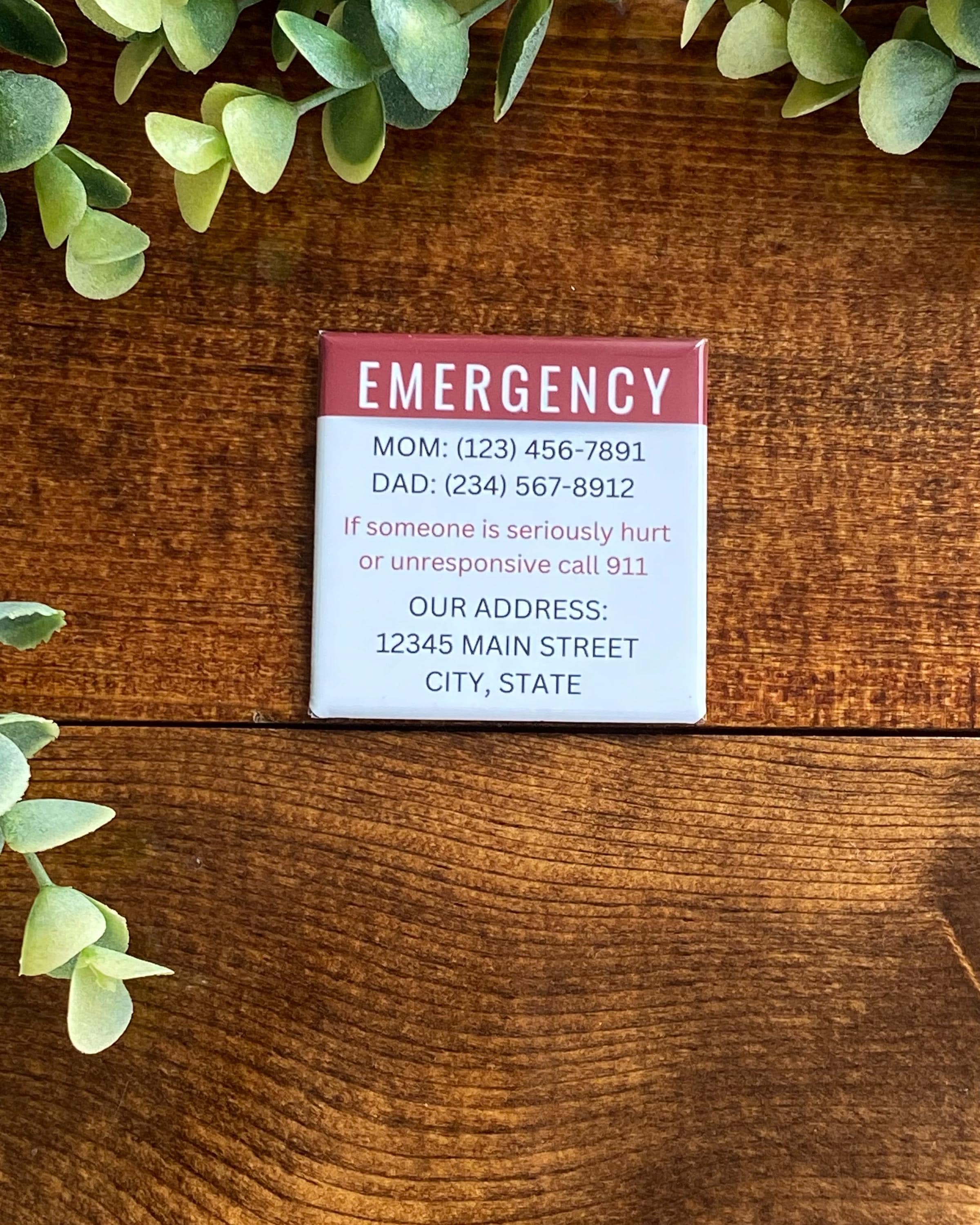 Emergency Contact Magnet - Etsy