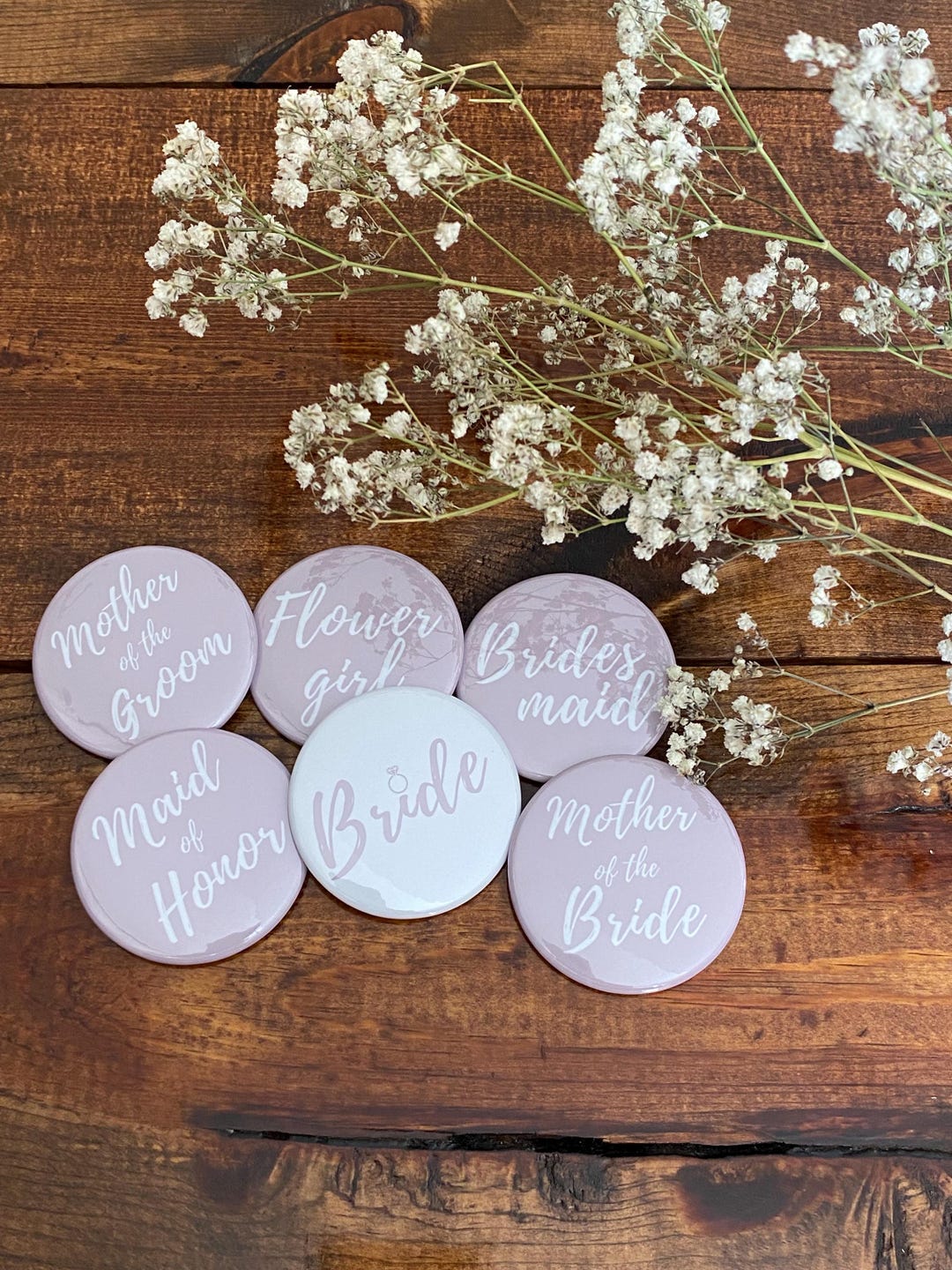 Wedding Party Buttons Bridal Party Buttons Bachelorette Buttons Bridal ...