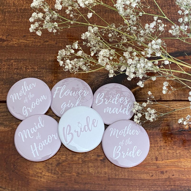 Bridal Party Buttons - Etsy