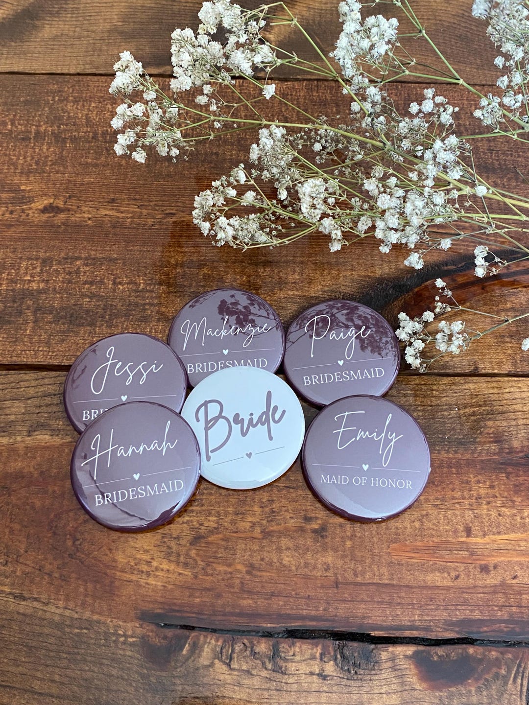 Wedding Party Buttons Bridal Party Buttons Bachelorette Buttons Bridal ...