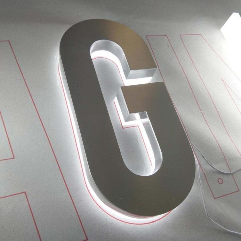Custom Illuminated Metal Sign | Stainless Steel LED Backlit Logo ...