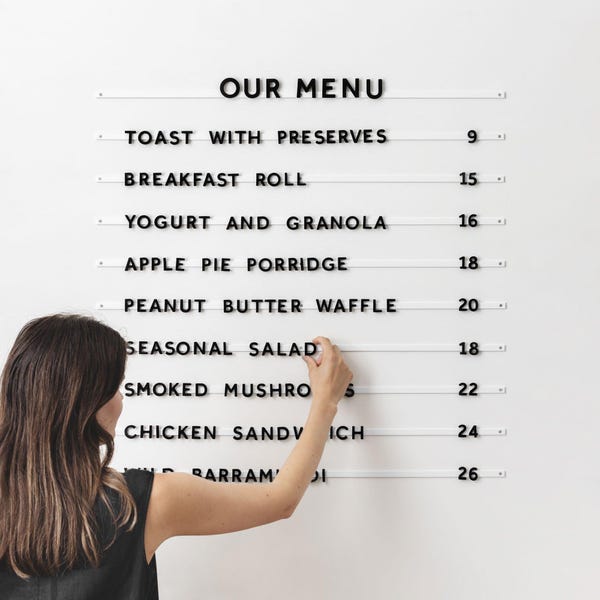 Magnetic Menu Board - Etsy