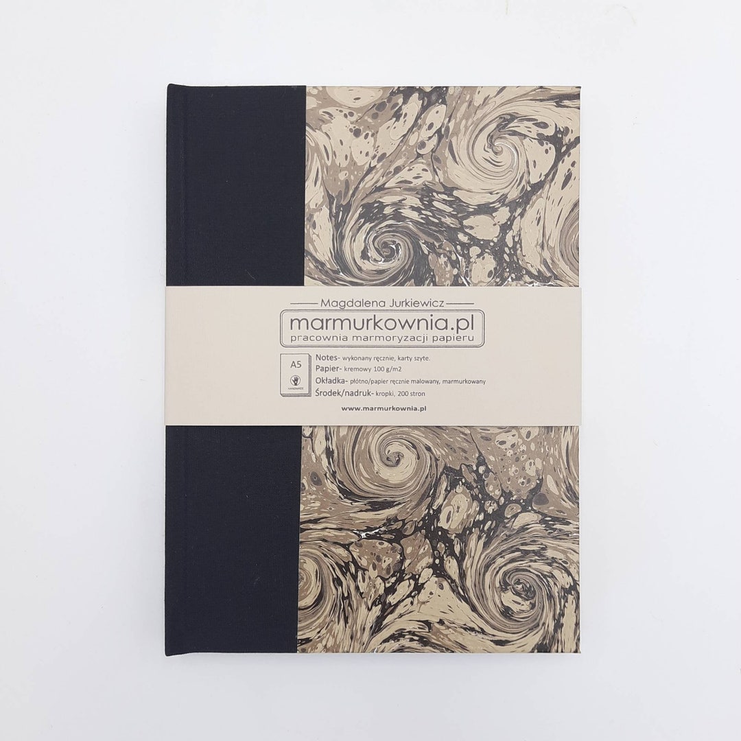 Marbled NOTEBOOK A5 Handmade, 200 Pages Dot, Journal, Diary, Sketchbook ...