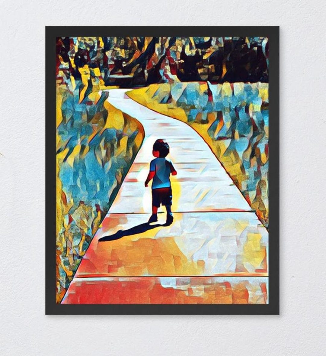 A Little Boy Wandering Down a Pathway Digital Print - Etsy