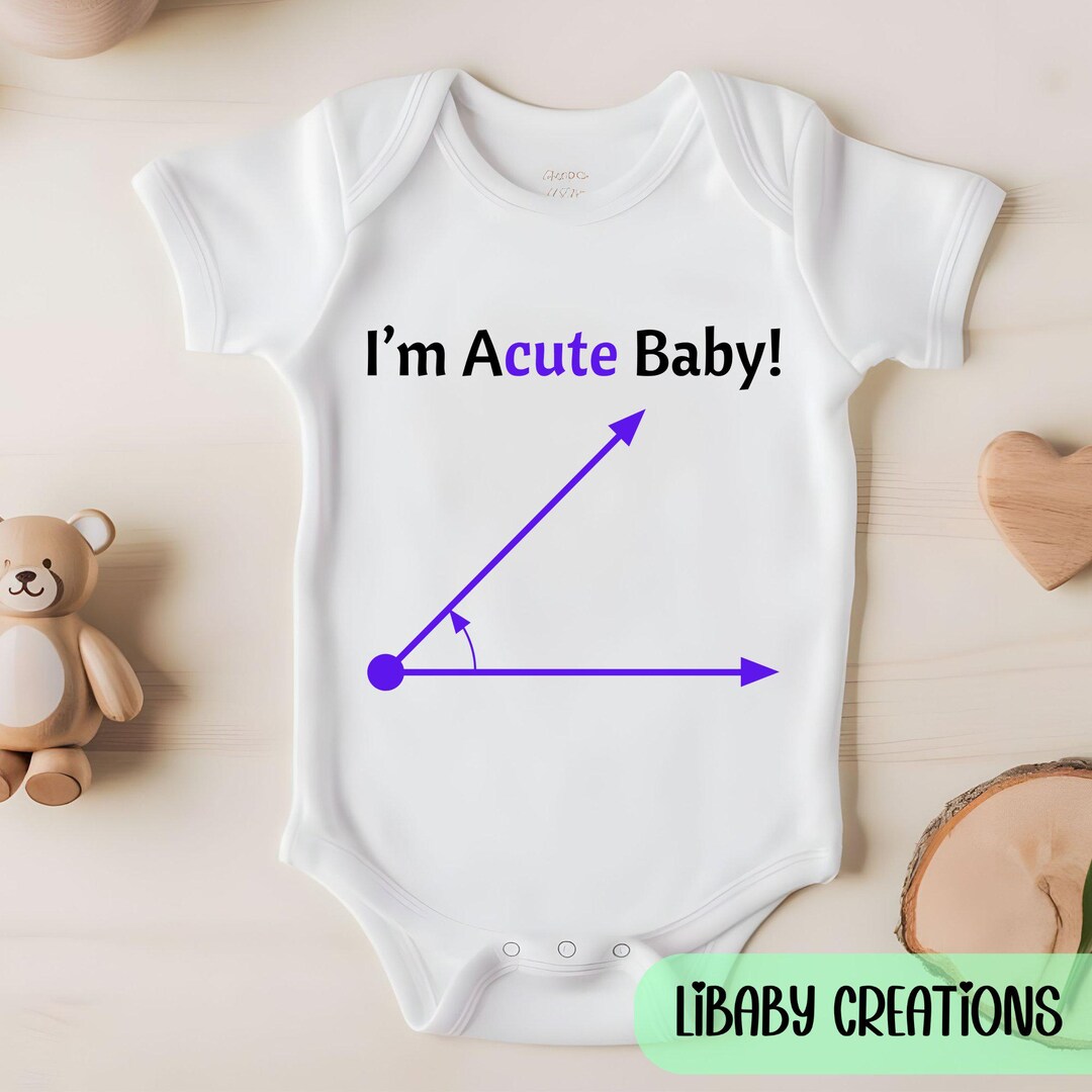 I'm Acute Baby Onesie, Funny Math Pun Baby Bodysuit, Unique Baby Shower ...