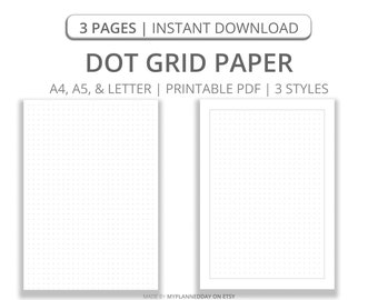 3 Styles, Grid Paper Printable, Squared Paper, Planner Inserts, A4/a5 ...