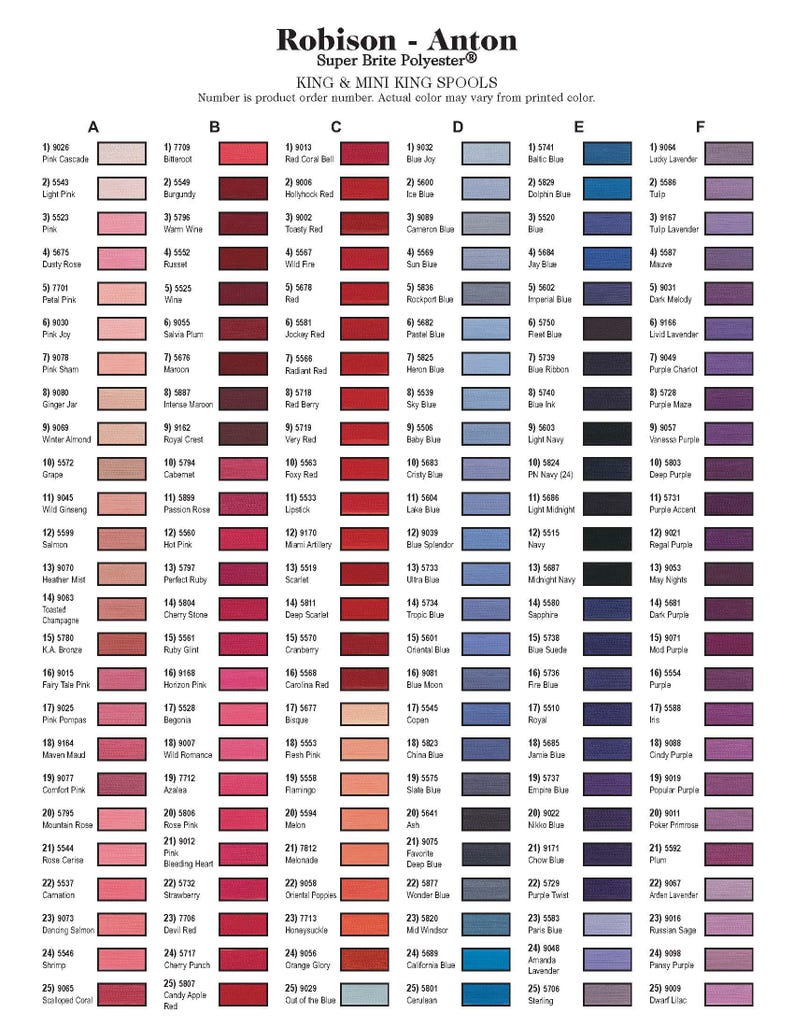 Robison-anton 40wt Super Bright Polyester Thread - 1100yds - Select ...