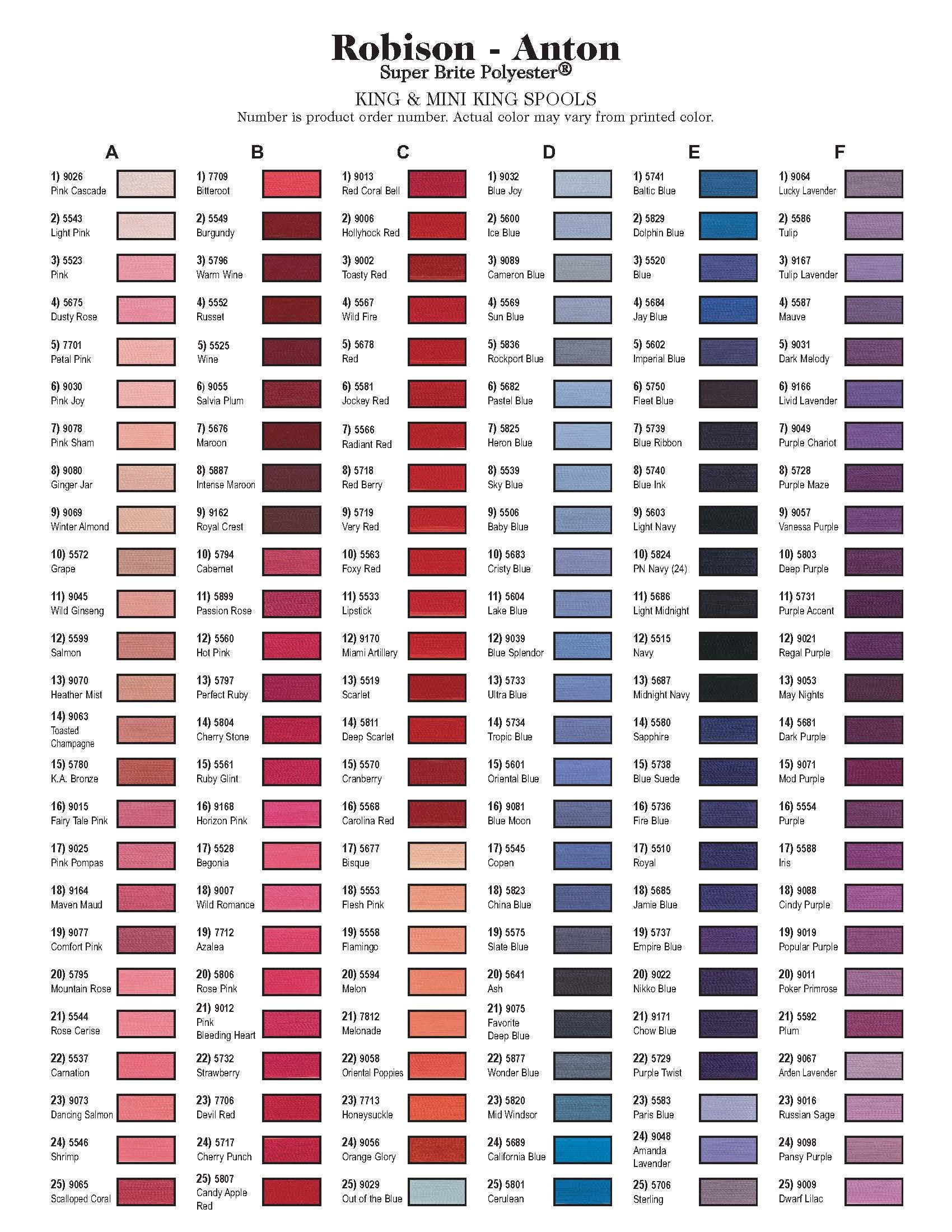 Robison-anton 40wt Super Bright Polyester Thread - 1100yds - Select ...