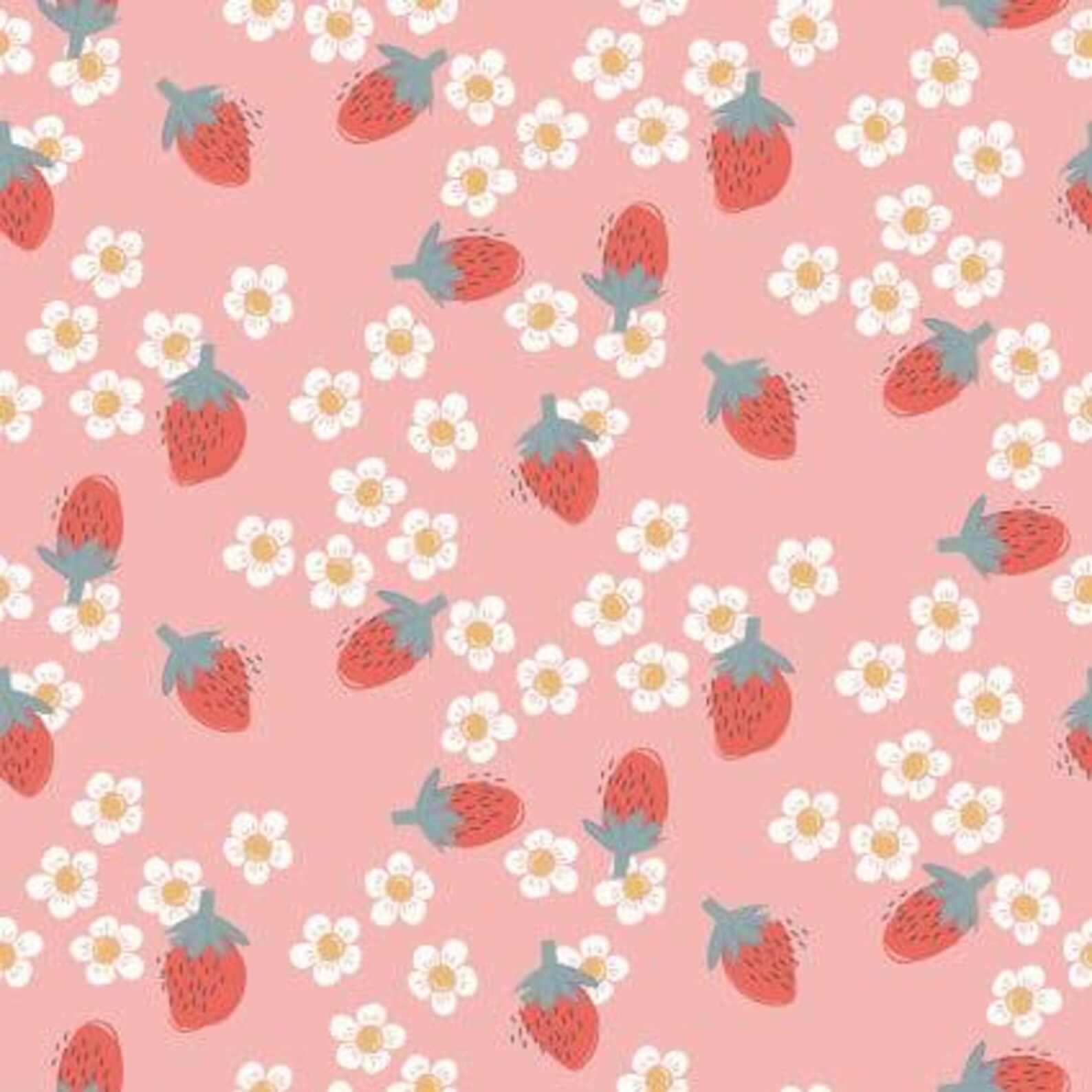 Strawberry Days Coral Strawberries Y4067-39 - Etsy