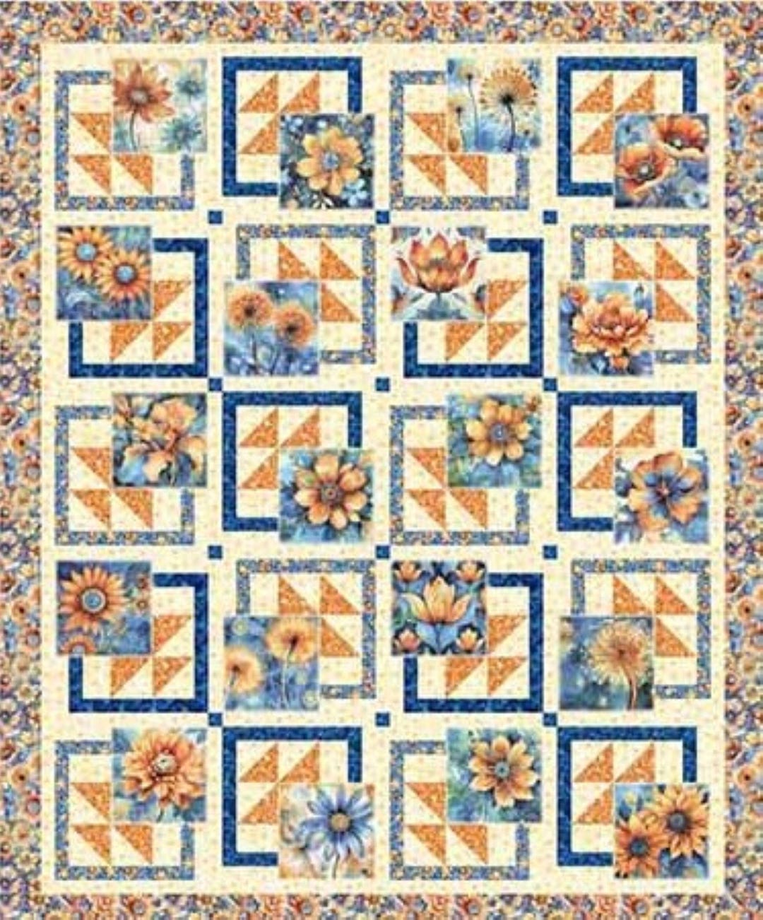 Dandelions at Dusk Pattern - Midnight Blooms Collection by Quilting ...