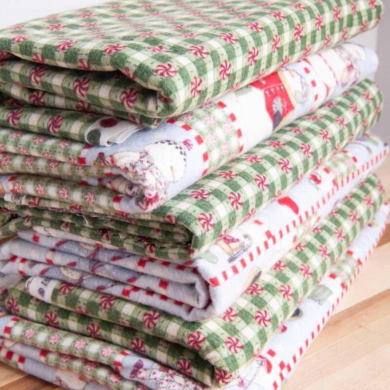 Peppermint Flannel Fabric - Etsy