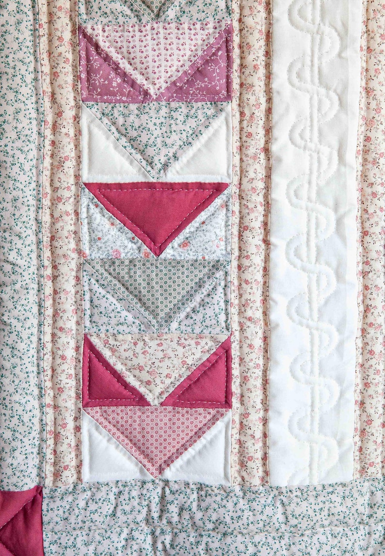 Vintage 1990s Hand Pieced Hand Stitched Flying Geese Quilted Wall ...