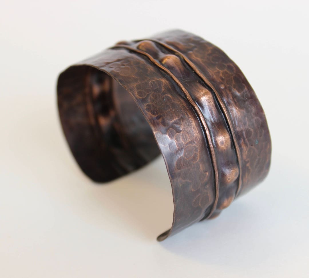 Men's Copper Cuff Bracelet Wide Copper Bracelet Handmade Artisan ...
