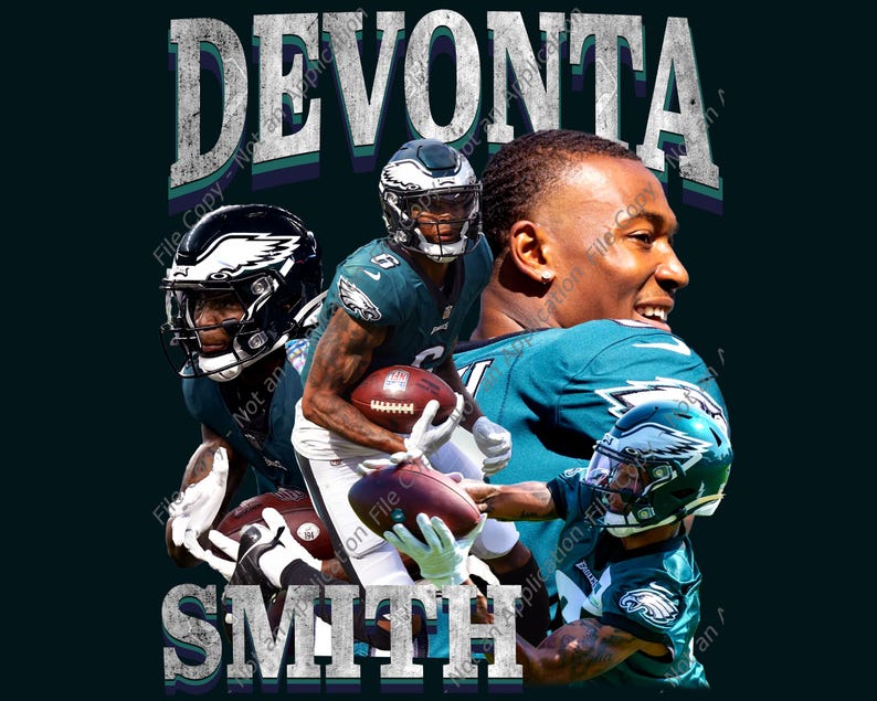 DEVONTA SMITH T Shirt Design. PNG Digital 4500x5100 Px. Retro, 90s ...