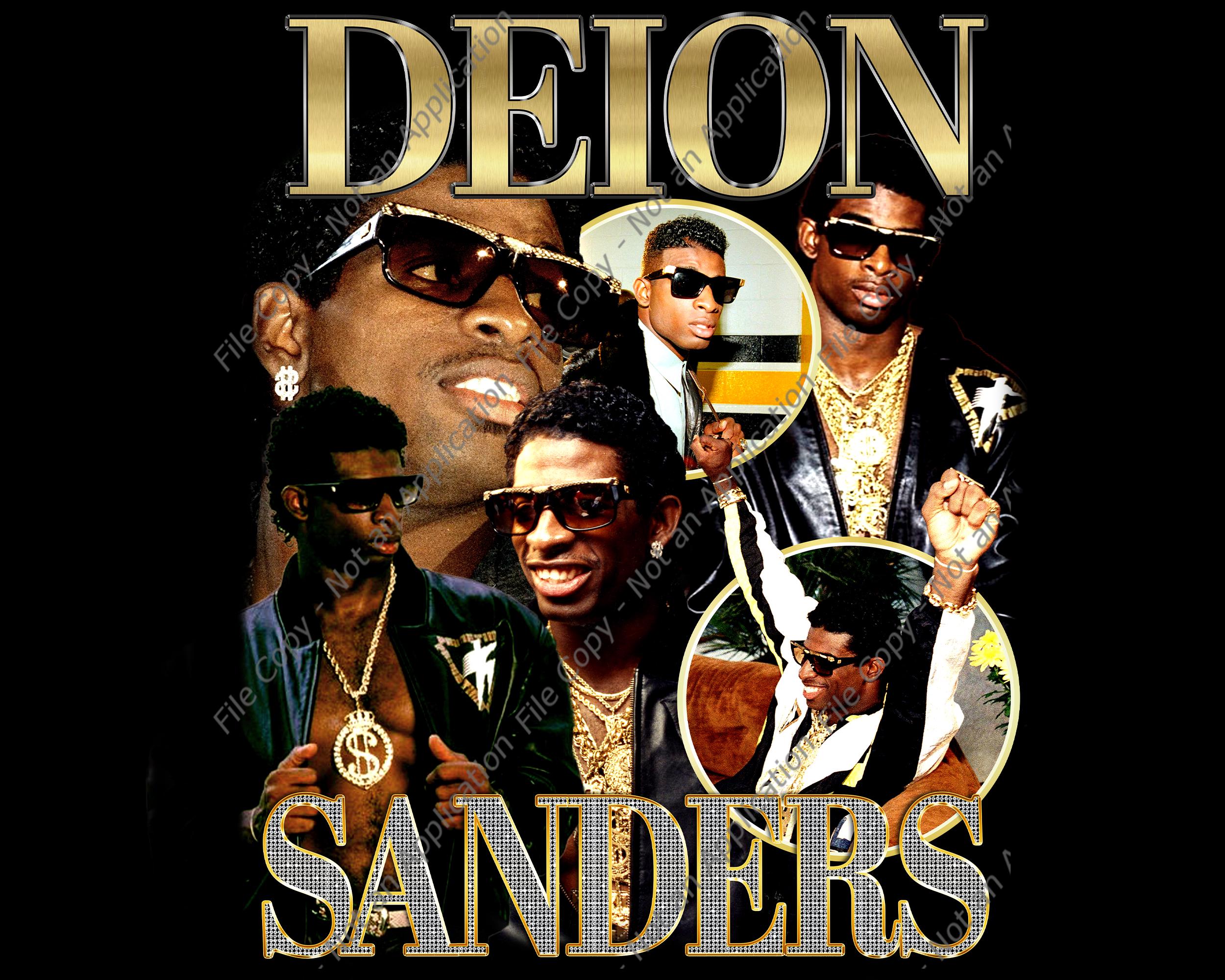 Deion Sanders T Shirt Design. PNG Digital 4500x5100 Px. Retro, 90s ...