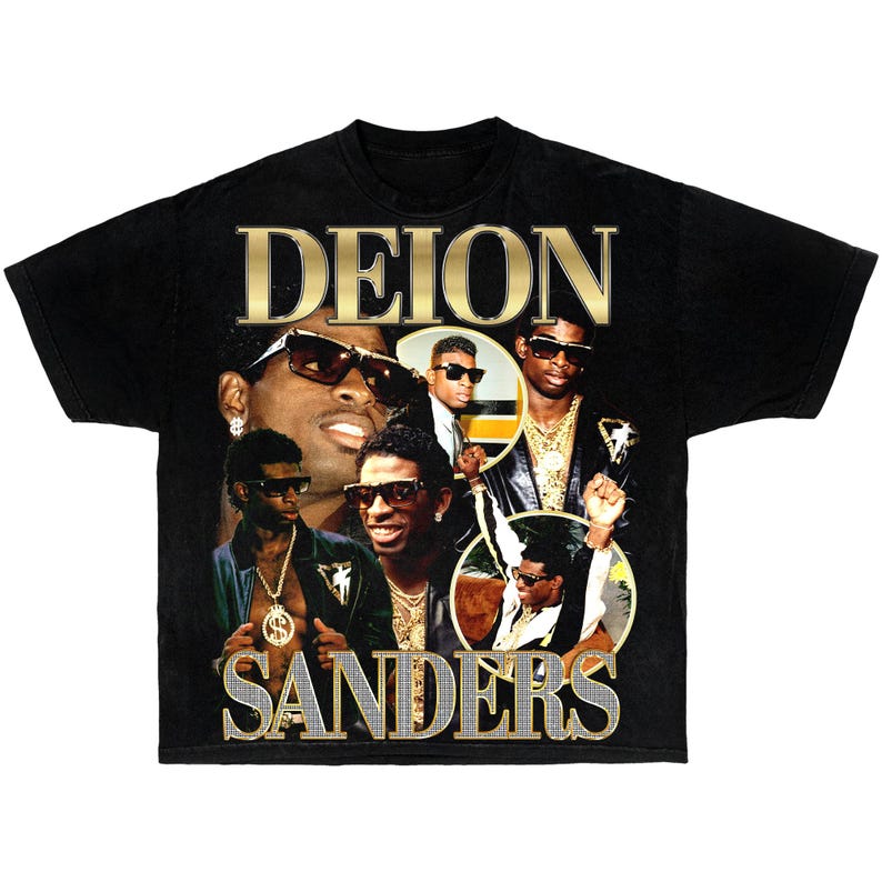 Deion Sanders T Shirt Design. PNG Digital 4500x5100 Px. Retro, 90s ...