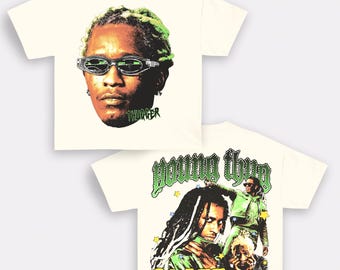 YOUNG THUG PNG Rap Tee Concert Merch Kanye Thugger Slime Season Green ...