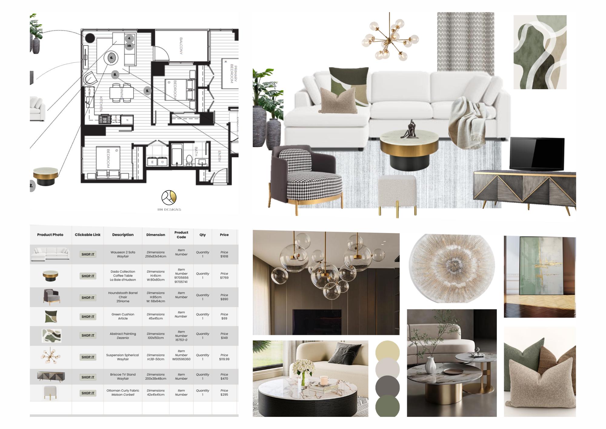 2 Rooms -custom Virtual Interior Design | Full Interior Design Service ...