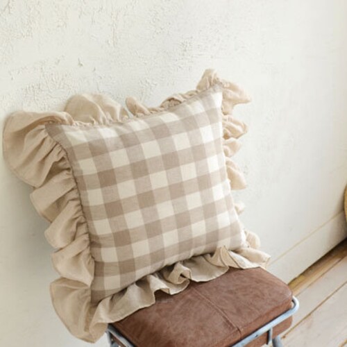 Buffalo Linen Check Sham With Pleated Petite Ruffles All - Etsy