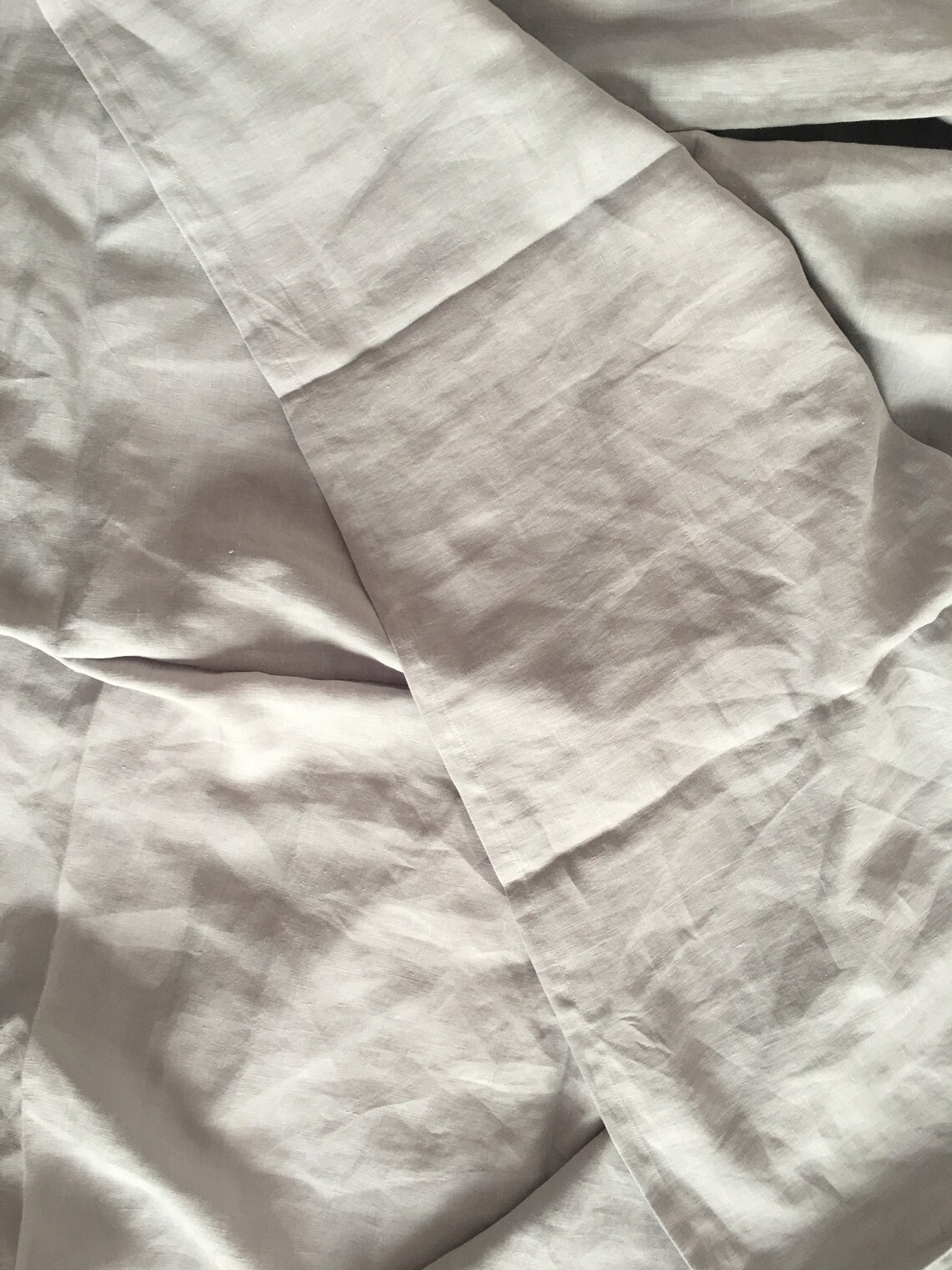 Extra wide 110 inches linen fabric stone washed light gray | Etsy