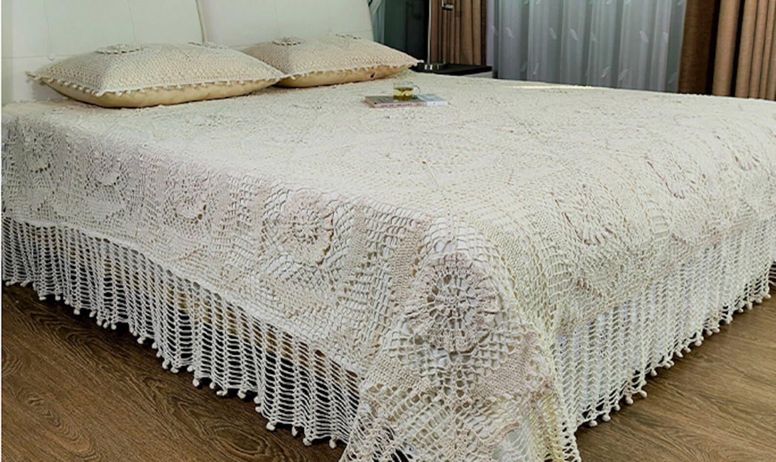 Set of 3 Hand Crochet Bedspread Bed Cover Vintage Lace - Etsy